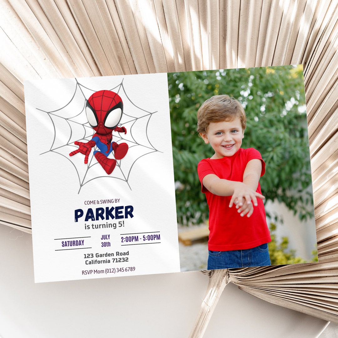 Spidey Birthday Invitation With Photo Spidey and His Amazing Friends ...