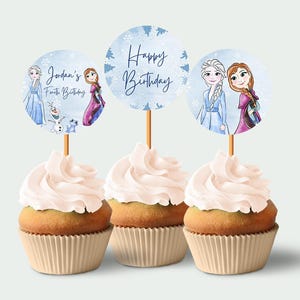 Frozen Cupcake Toppers Frozen Cake Topper Elsa Cupcake Toppers Frozen ...