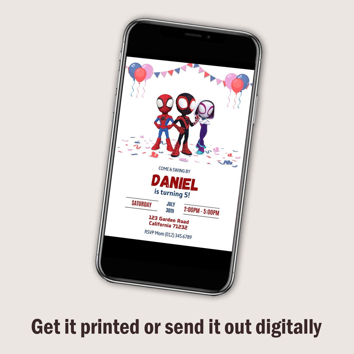 Spin Birthday Invitation Spidey and His Amazing Friends Birthday Invite ...