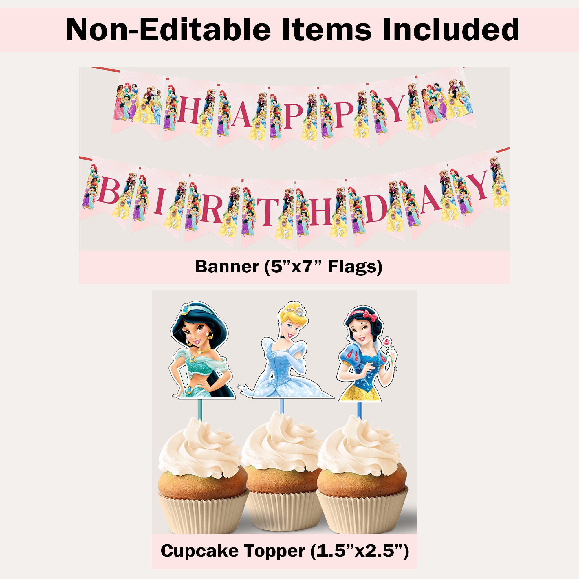 Princess Birthday Invitation Bundle Princess Invitation Princess Party ...