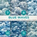 12 Digital Papers With Blue Waves Seamless Pattern for Your - Etsy