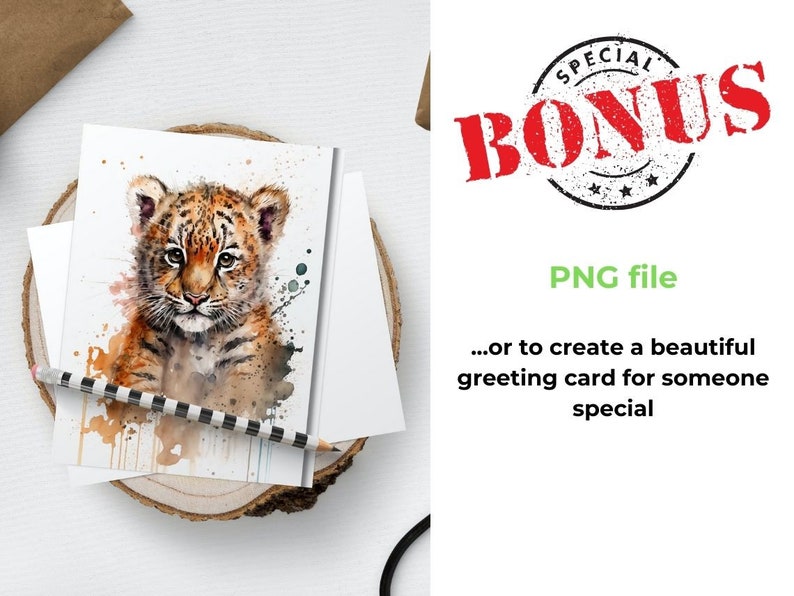 Tiger Cub Watercolor Clipart Cute Baby Shower Graphics - Etsy