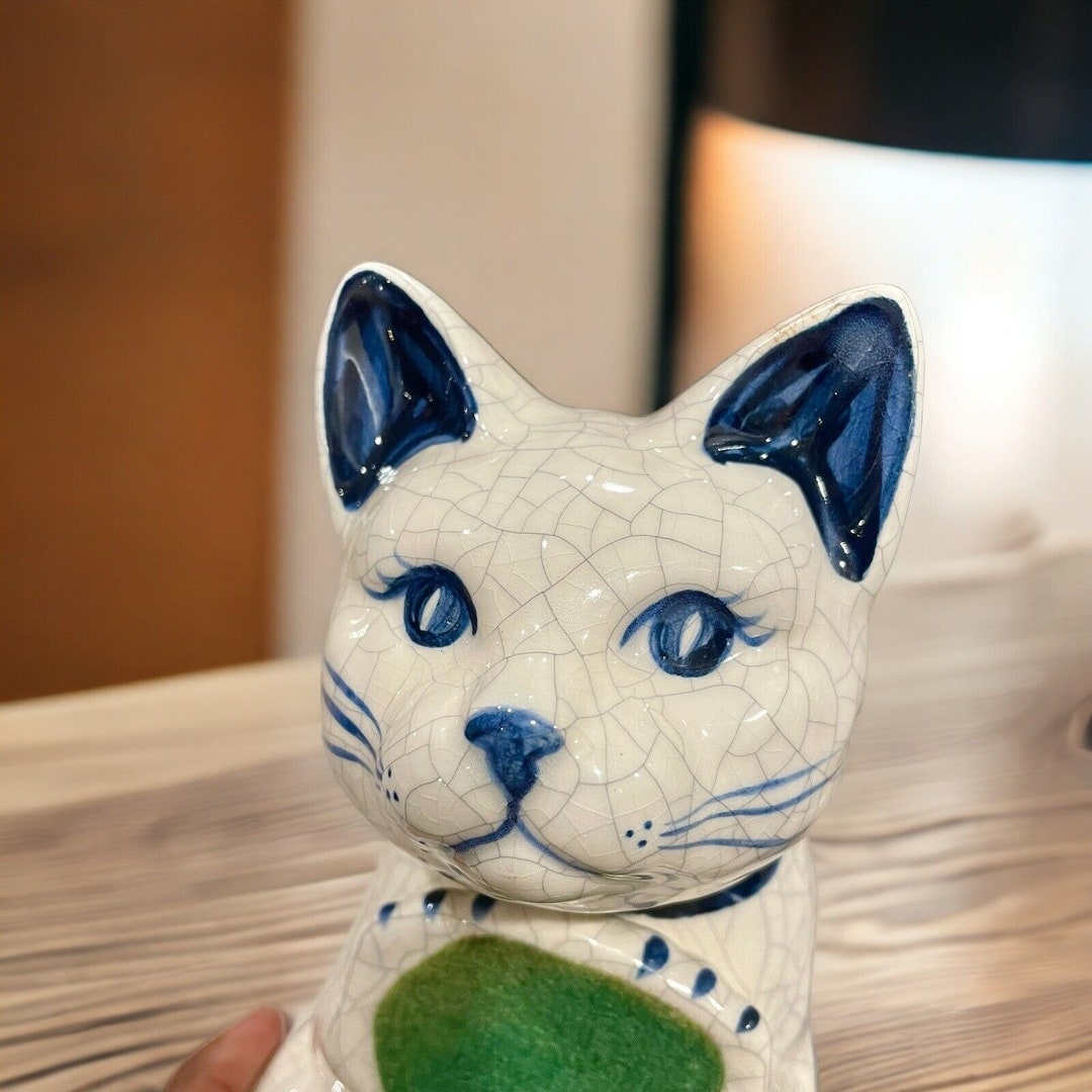 Potting Shed Dedham Pottery Curious Peeking Kitty Cat Figurine - Etsy