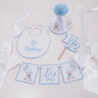 Boy's Half Birthday Chalkboard Sign - Print Yourself - Blue Half ...