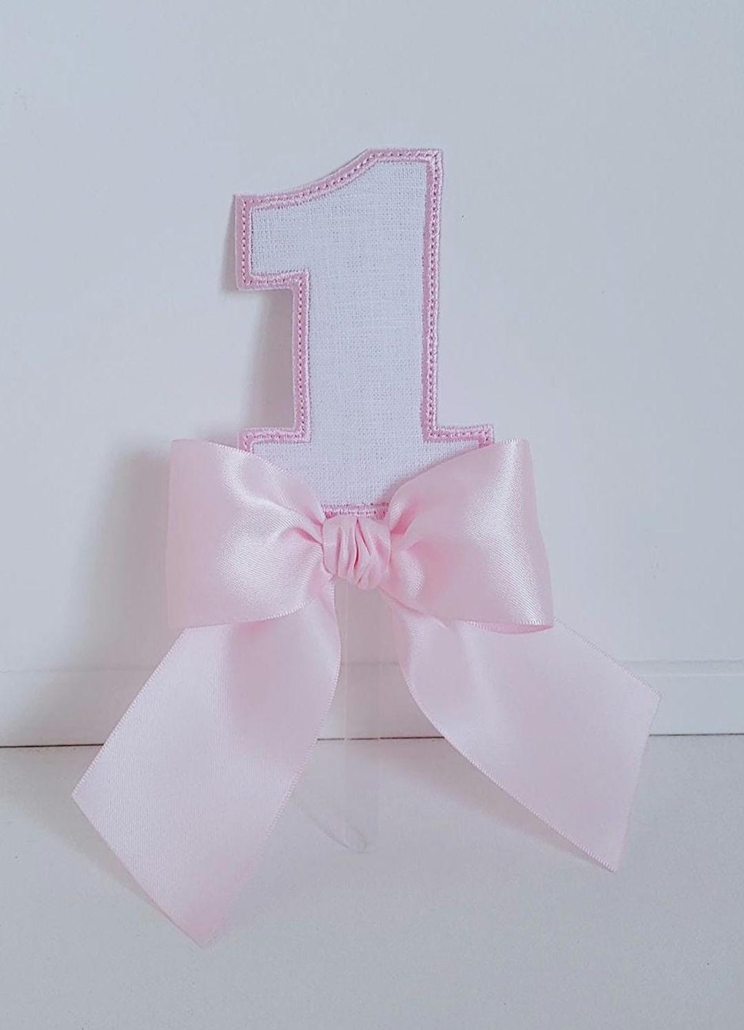 Bow Cake Topper/ 1 Cake Topper/ Custom Made Embroidery Cake Topper to ...