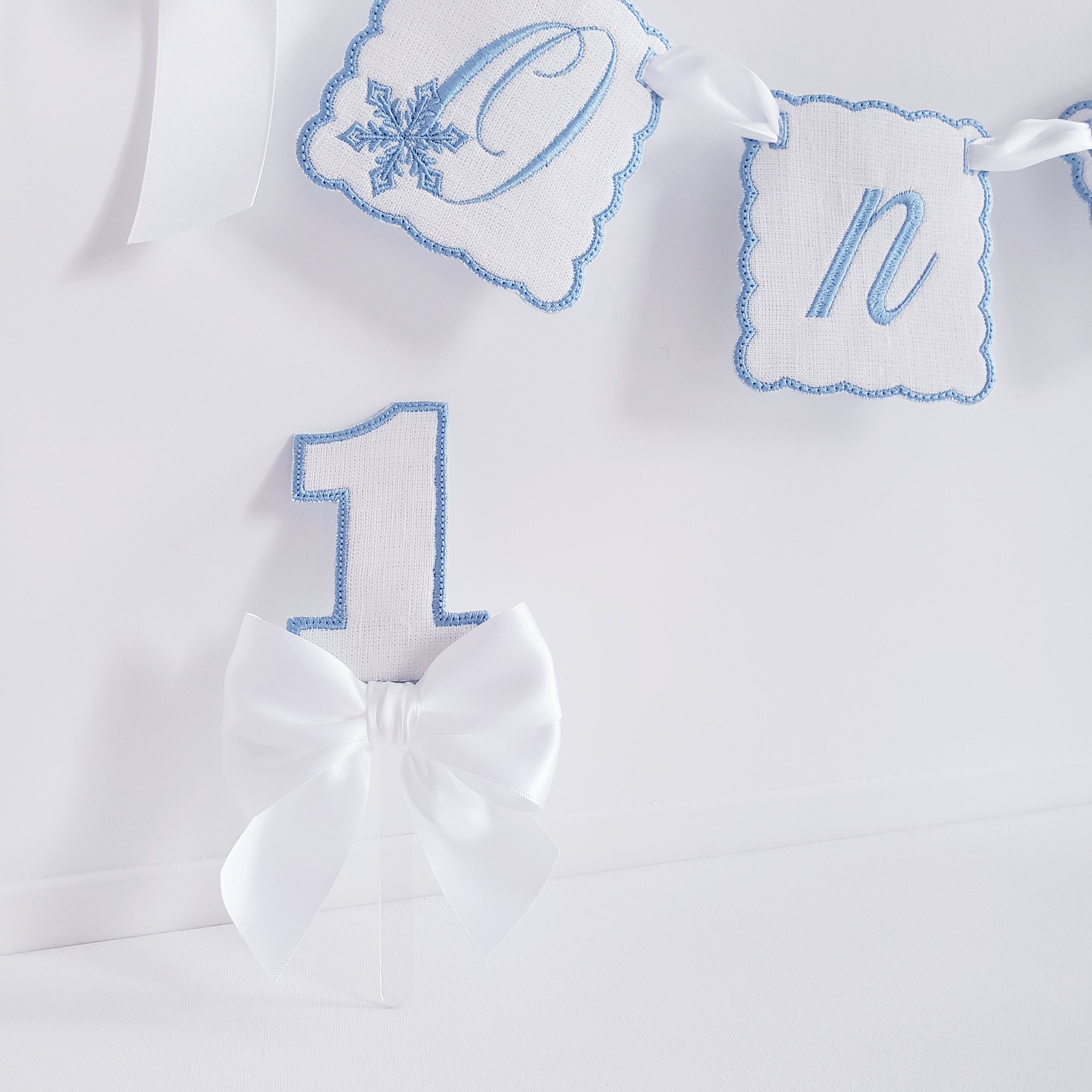 Bow Cake Topper/ 1 Cake Topper/ Custom Made Embroidery Cake Topper to ...