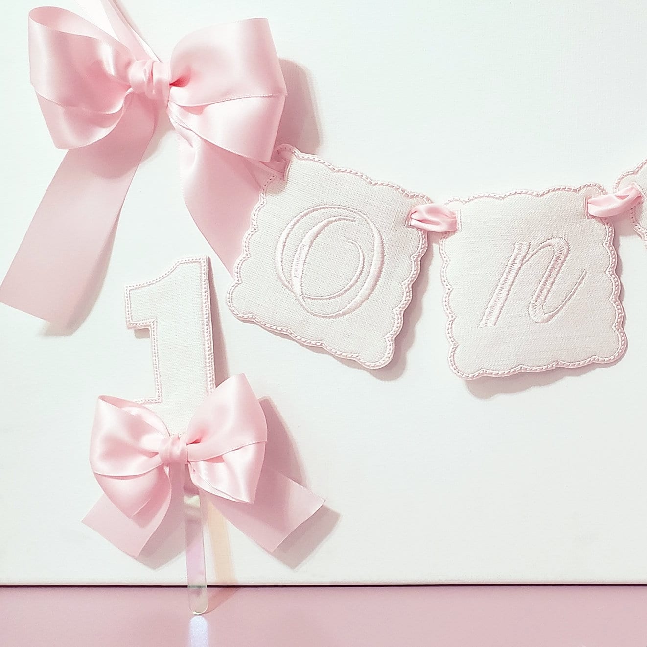 Bow Cake Topper/ 1 Cake Topper/ Custom Made Embroidery Cake Topper to ...