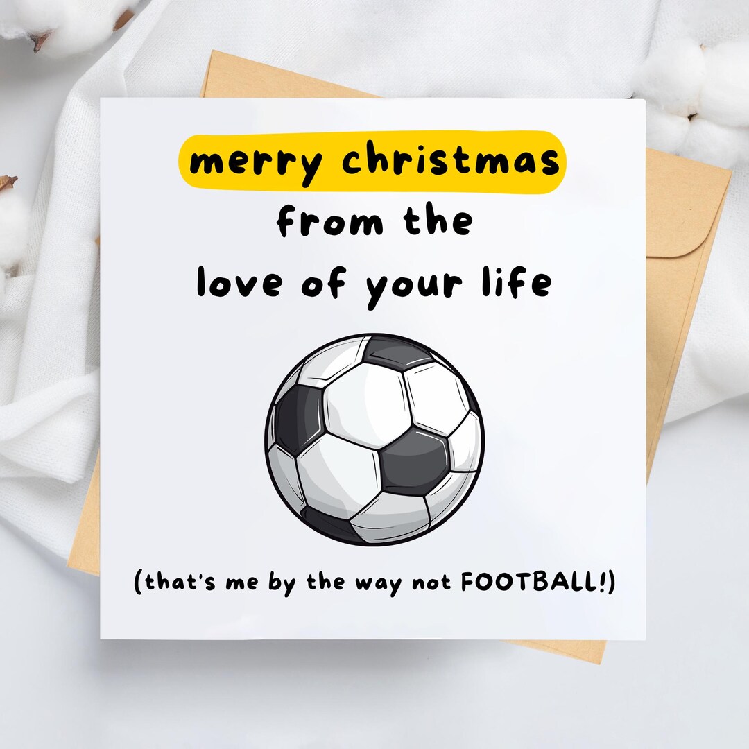 Funny Football Christmas Card, Football Pun Card, Football Joke Card ...