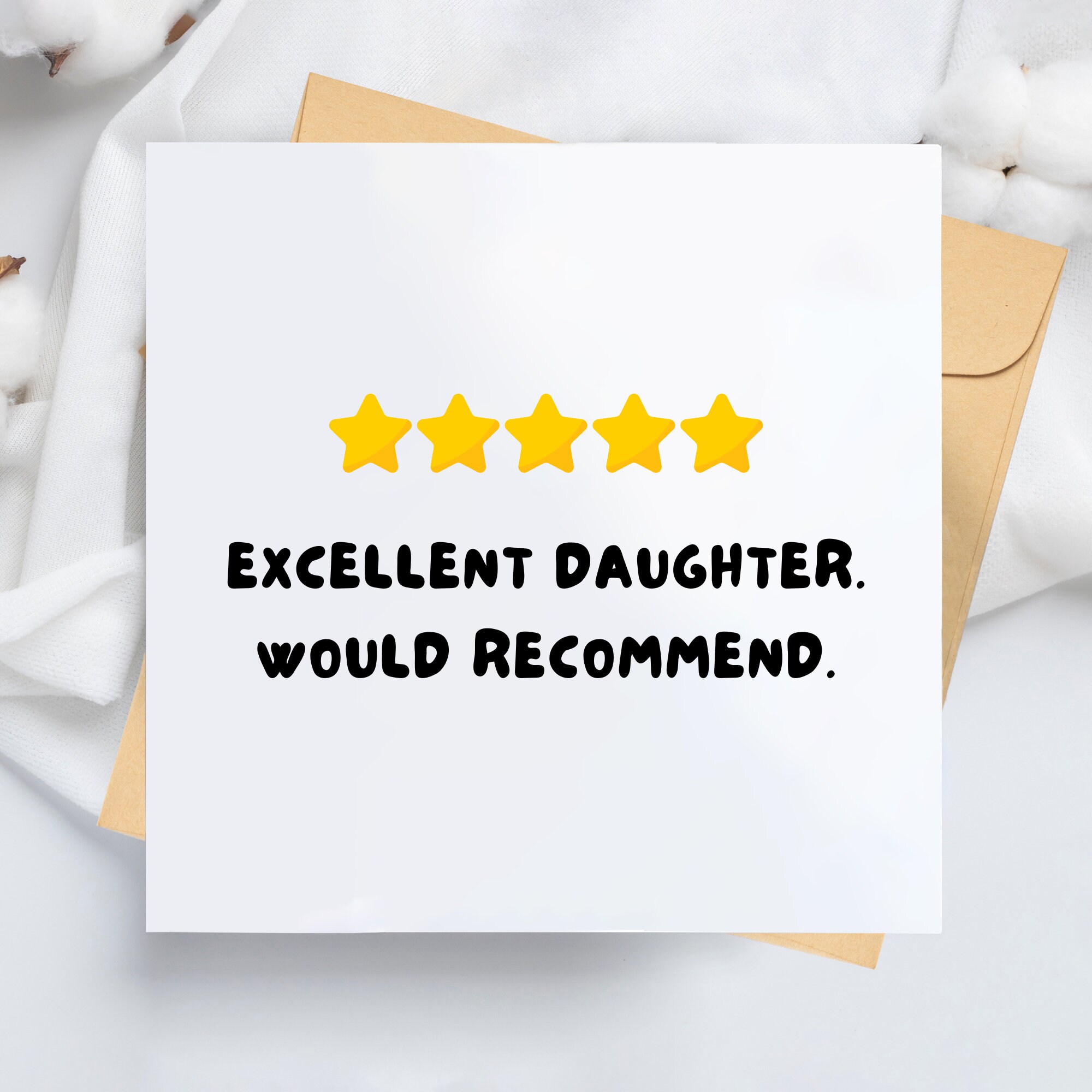 Excellent Daughter. Would Recommend. Funny Card for Daughter - Etsy