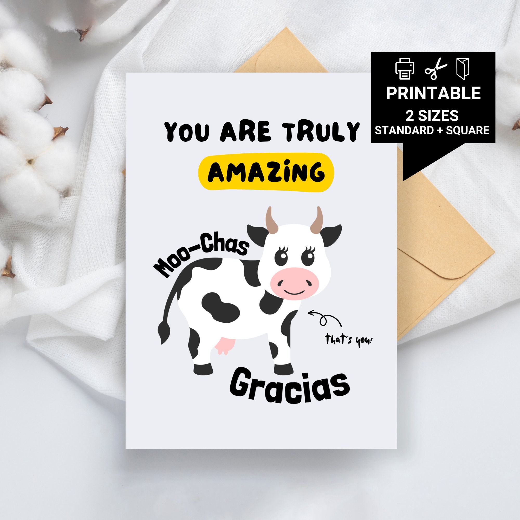 Printable Thank You Card - Moochas Gracias - You Are Truly Amazing ...