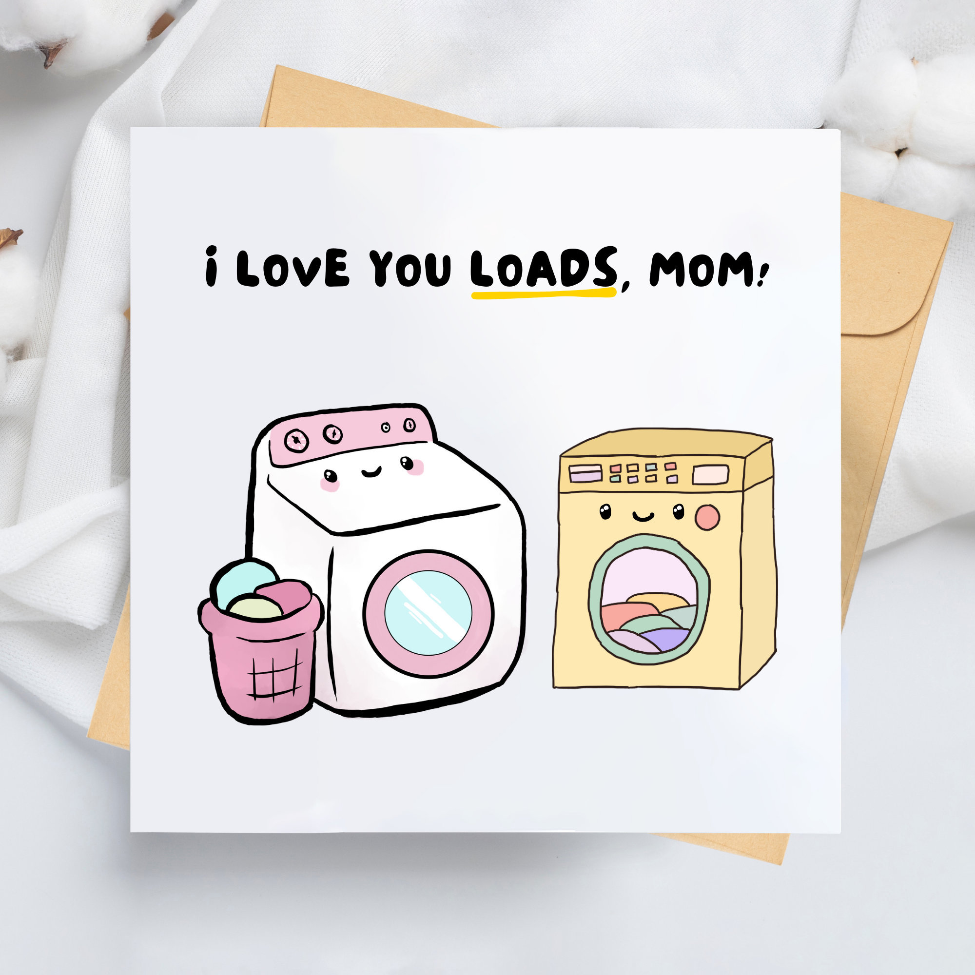 Funny Mom Birthday Card I Love You Loads Mom Mother's Day Card, Card ...