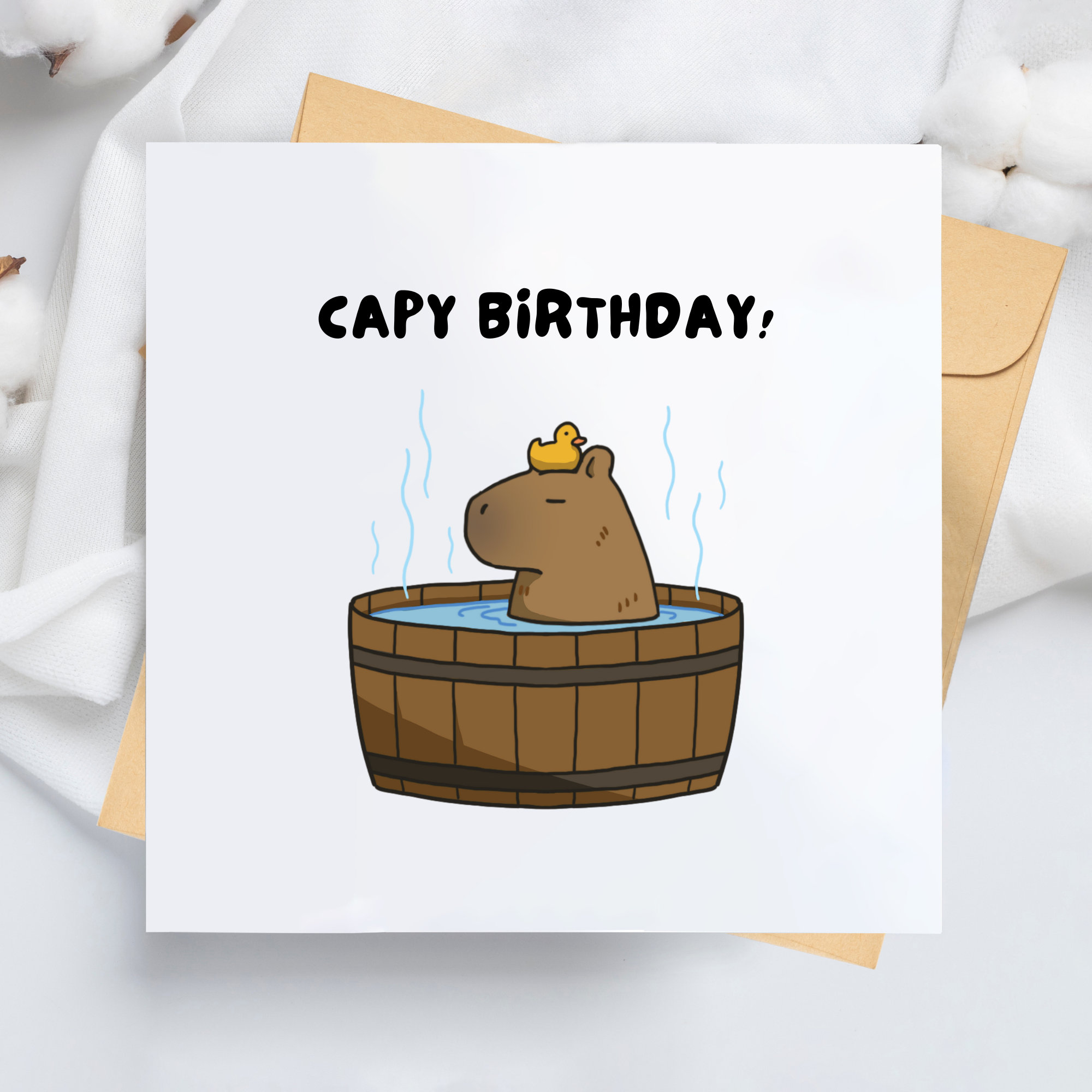 Capybara Happy Birthday Card Birthday Card Punny - Etsy