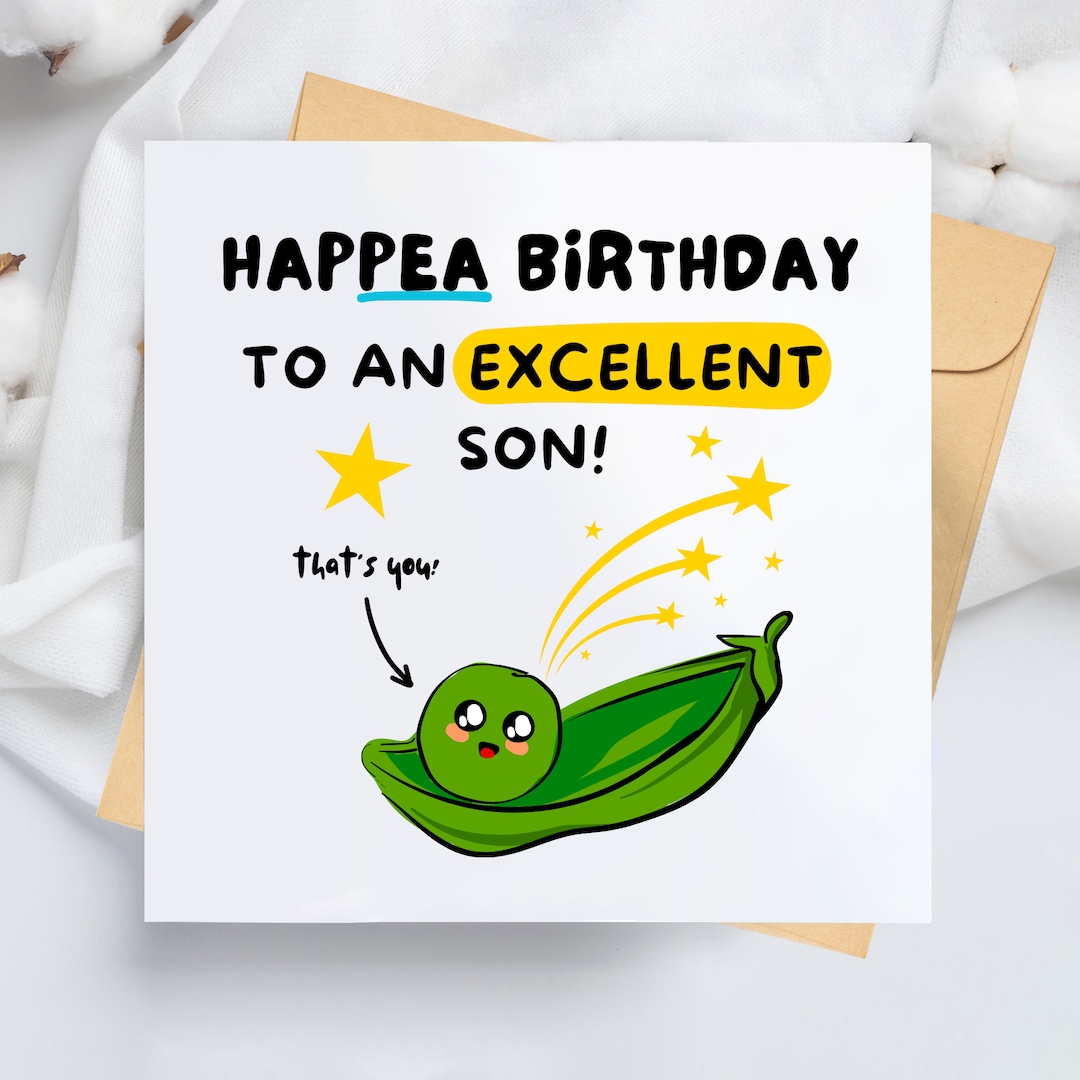 Birthday Card for Son Happea Birthday to an Excellent Son Funny Son ...