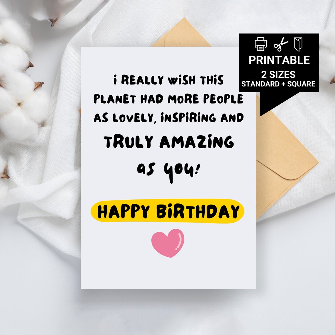 Printable Birthday Card for Partner - Truly Amazing as You, Birthday ...