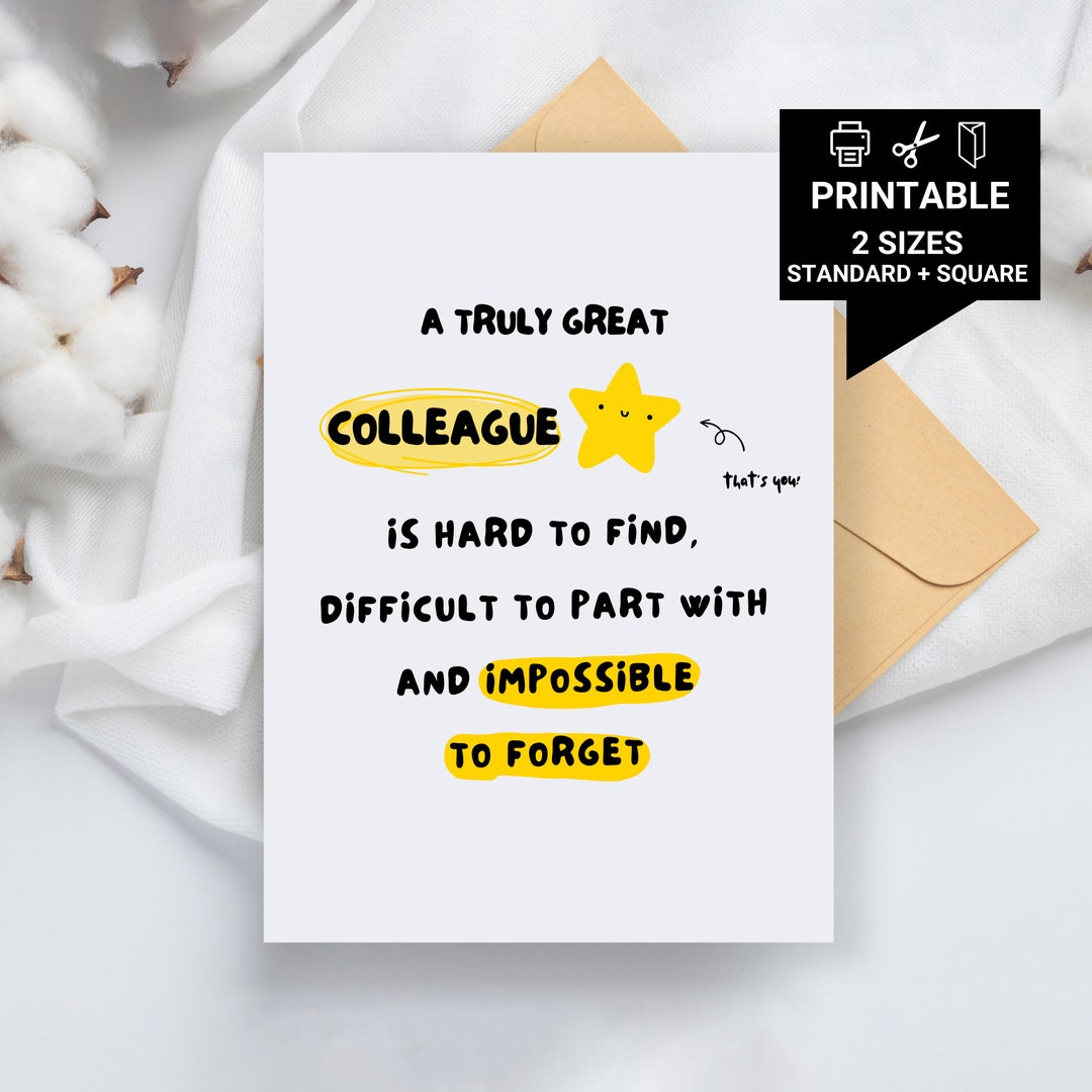 Printable Thank You Card for Colleague - Truly Great Colleague ...