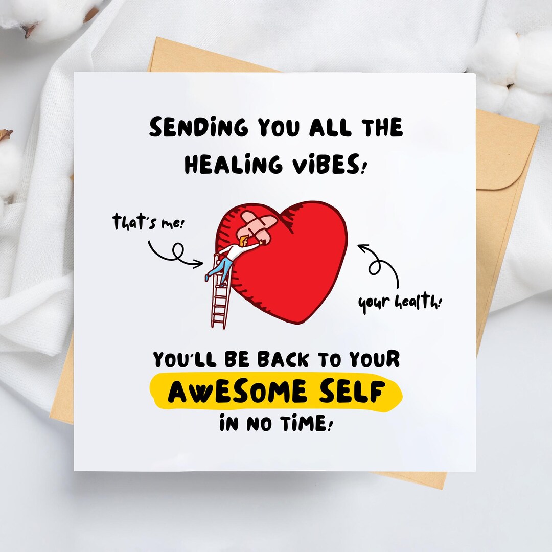 Sending You Healing Vibes, Get Well Soon, Funny Get Well Soon Card ...