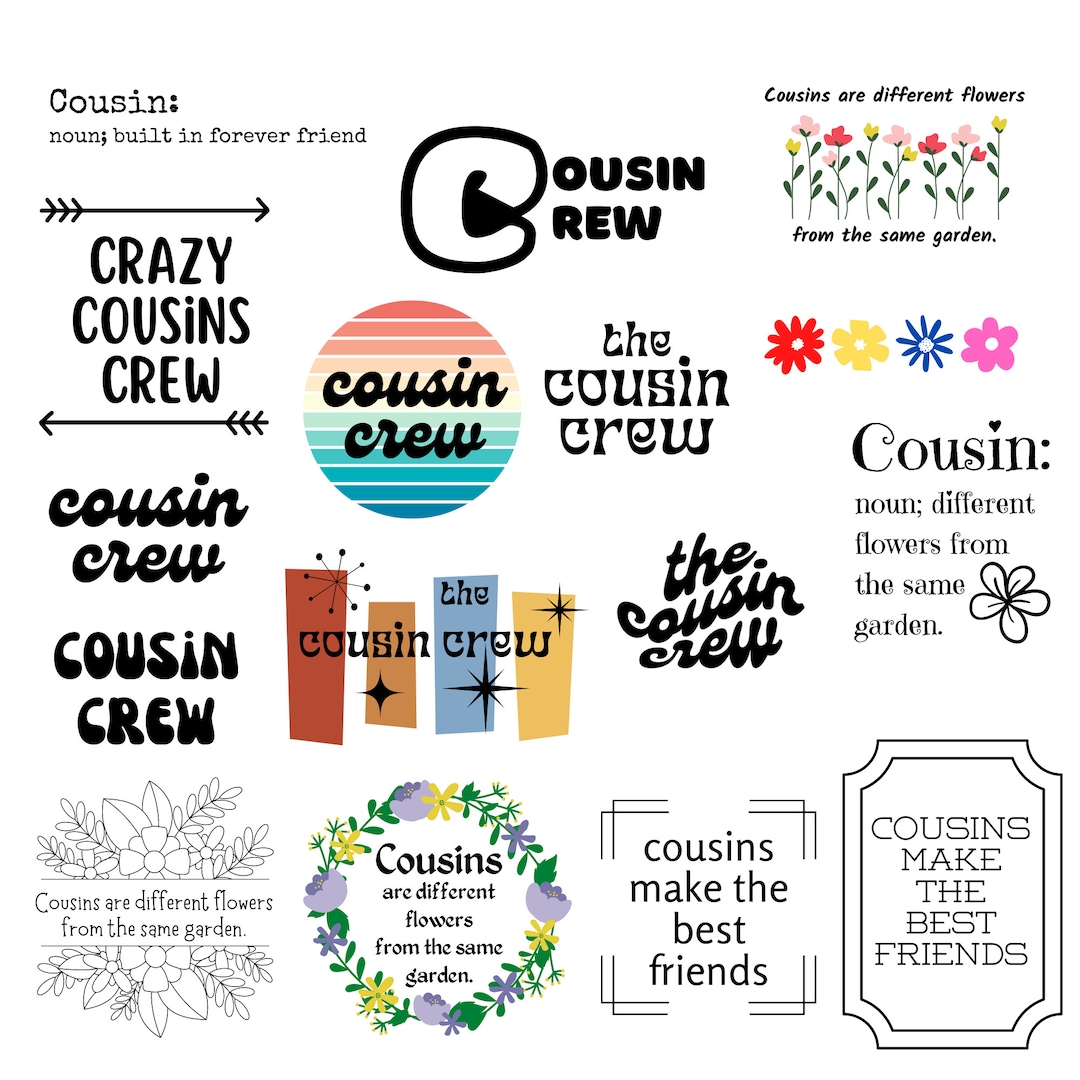 Cousins, Cousin Crew, Digital Download, Gift for Cousin, Cousin Bundle ...