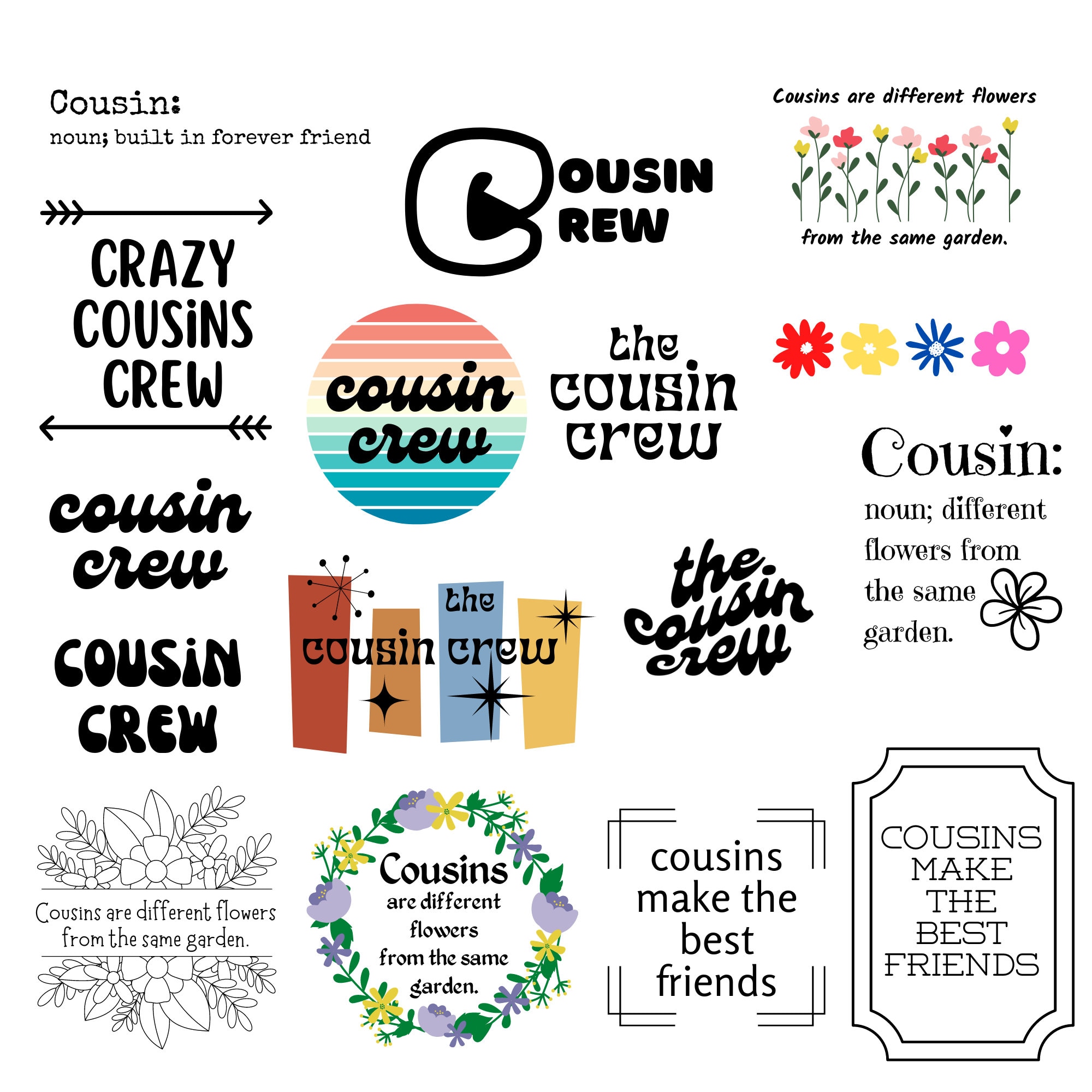 Cousins, Cousin Crew, Digital Download, Gift for Cousin, Cousin Bundle ...