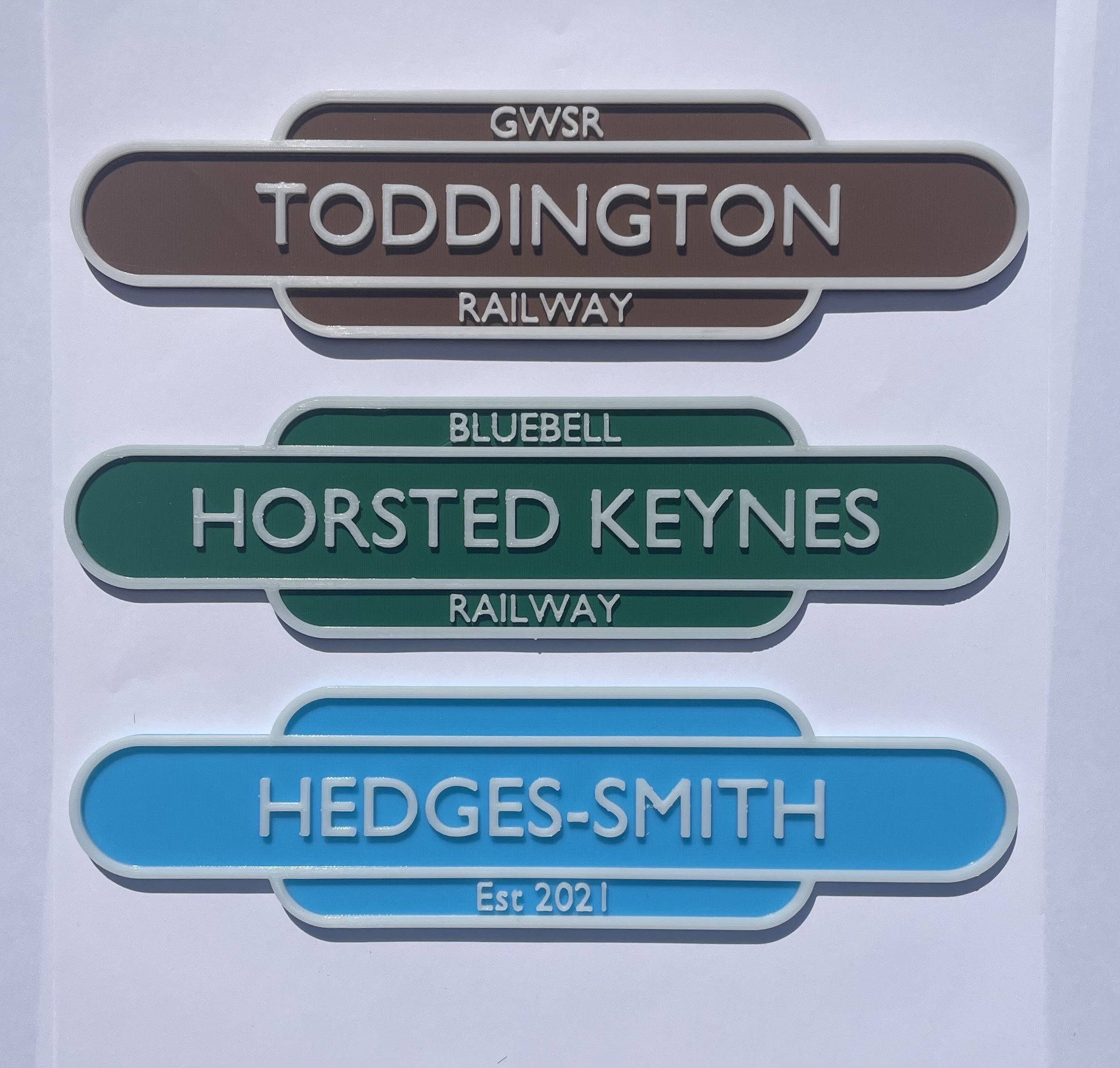 Personalised Railway Station Sign Totem Plaque, 3D Printed, GWR ...