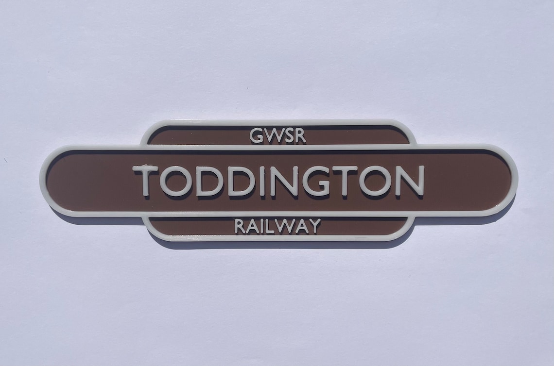 Personalised Railway Station Sign Totem Plaque, 3D Printed, GWR ...