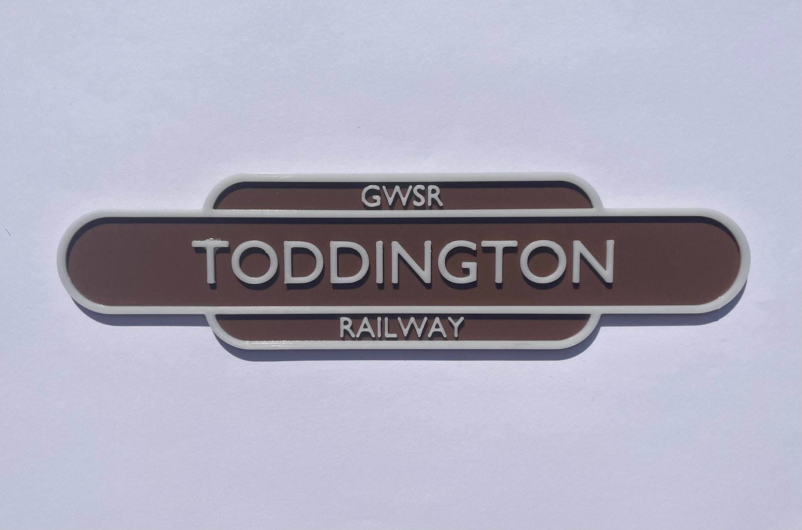Personalised Railway Station Sign Totem Plaque, 3D Printed, GWR ...