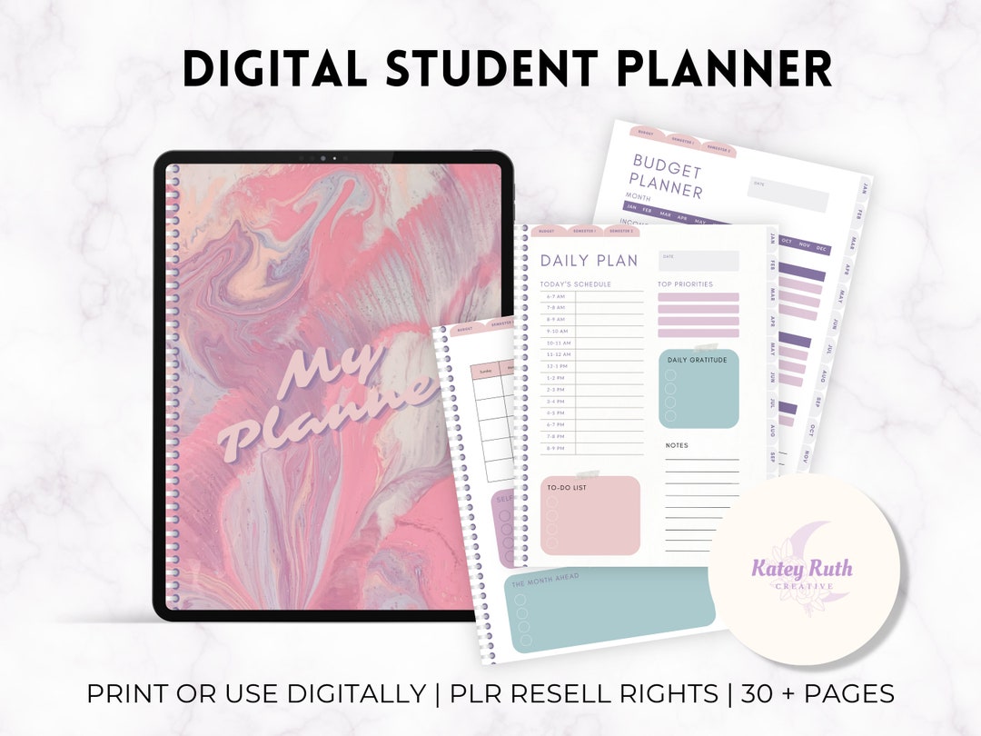 PLR Academic Student Planner PLR Goodnotes Academic Planner Academic ...