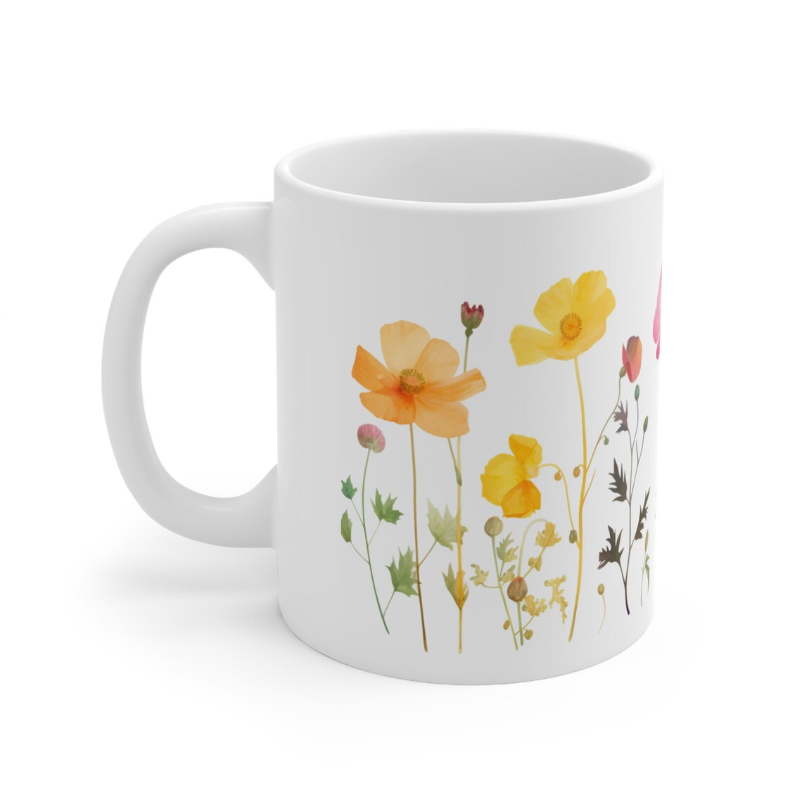 Elegant and Colorful Watercolor Wildflower Coffee Mug - Etsy