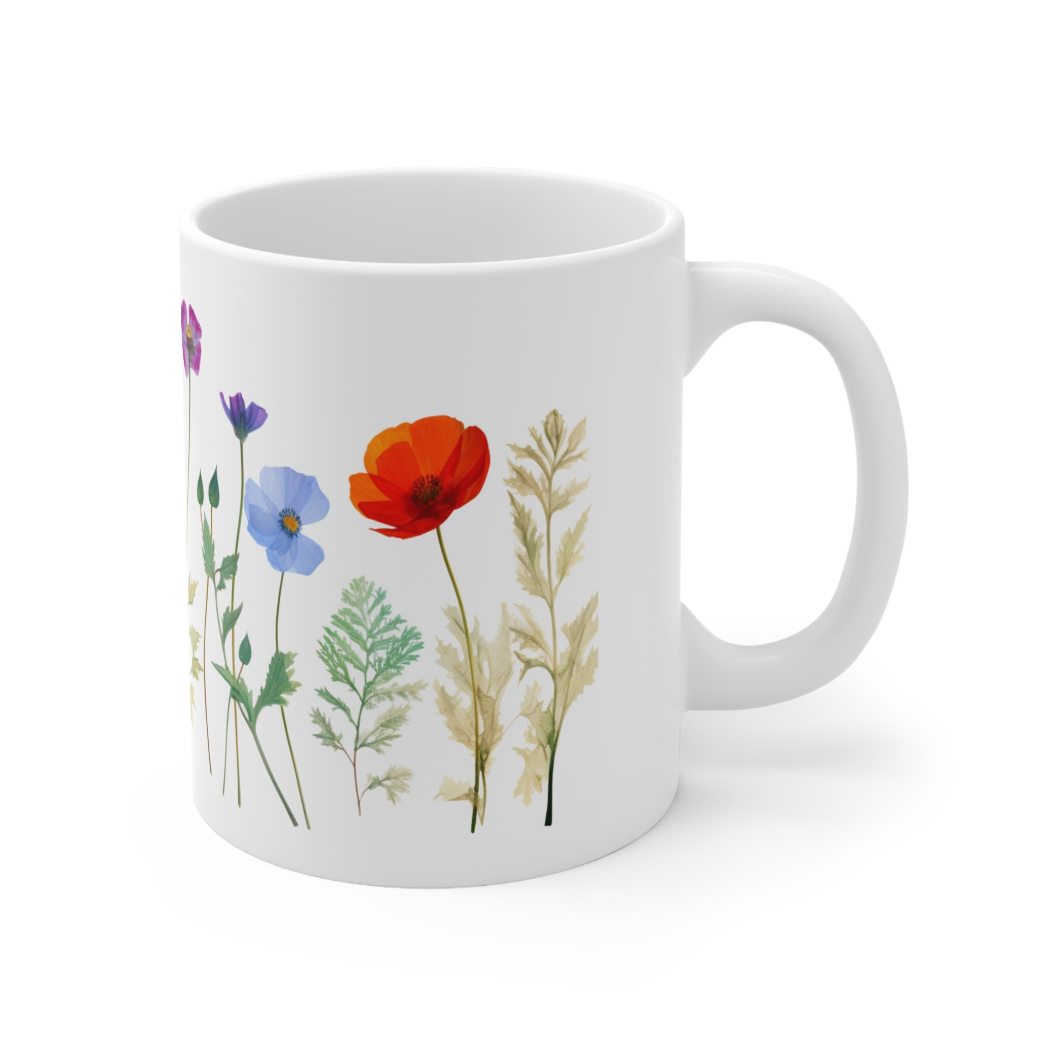 Elegant and Colorful Watercolor Wildflower Coffee Mug - Etsy