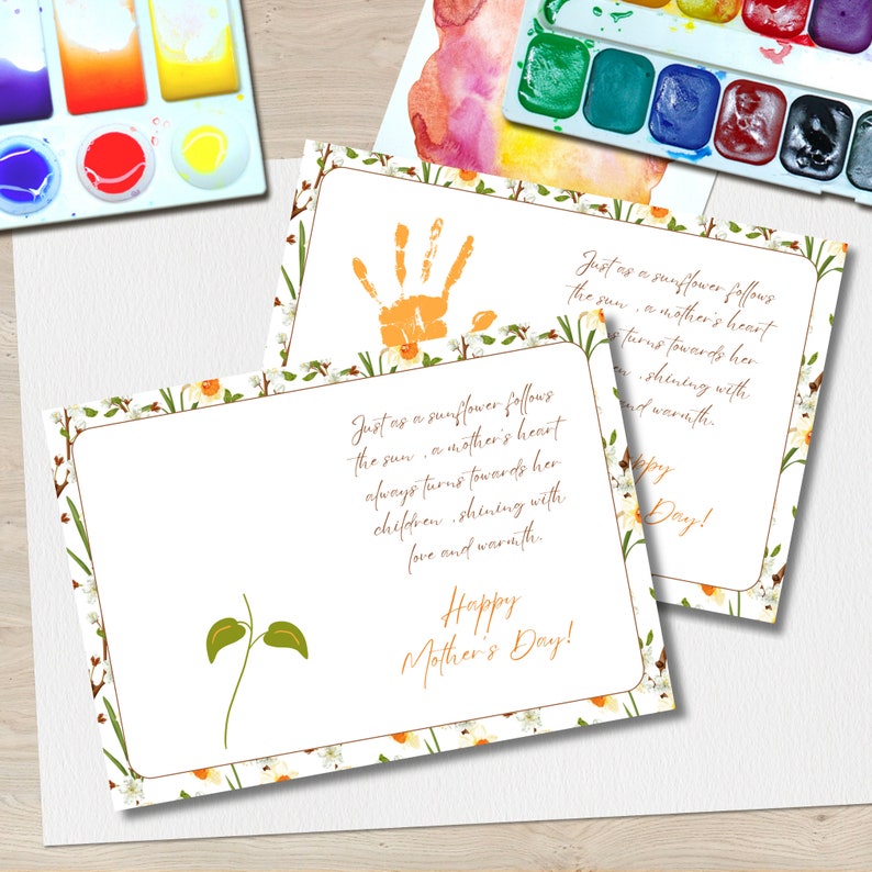 Huella digital imprimible del Día de la Madre, Regalo artesanal para ...