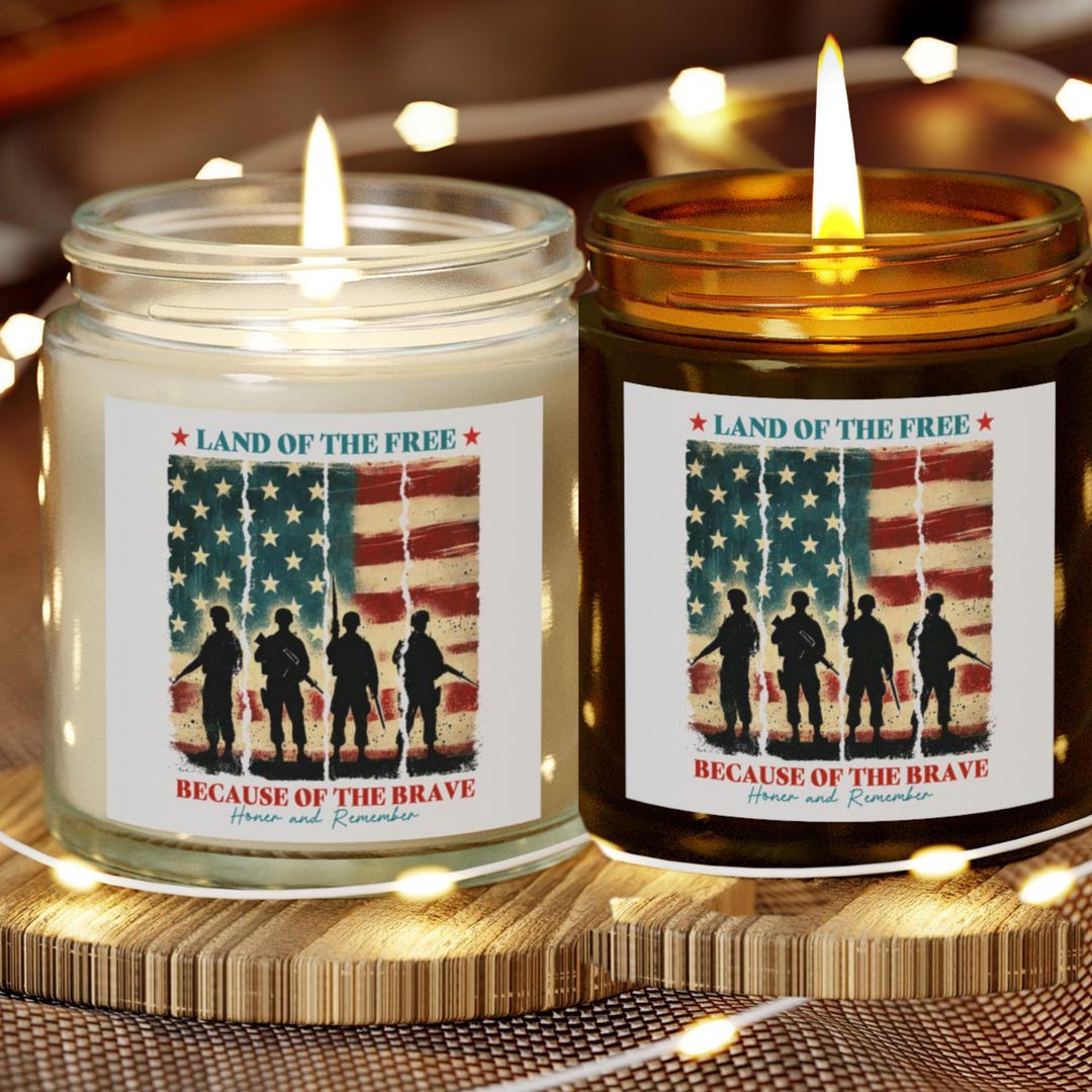 Land of the Free Candle, Memorial Day Gift, Patriotic Remembrance ...