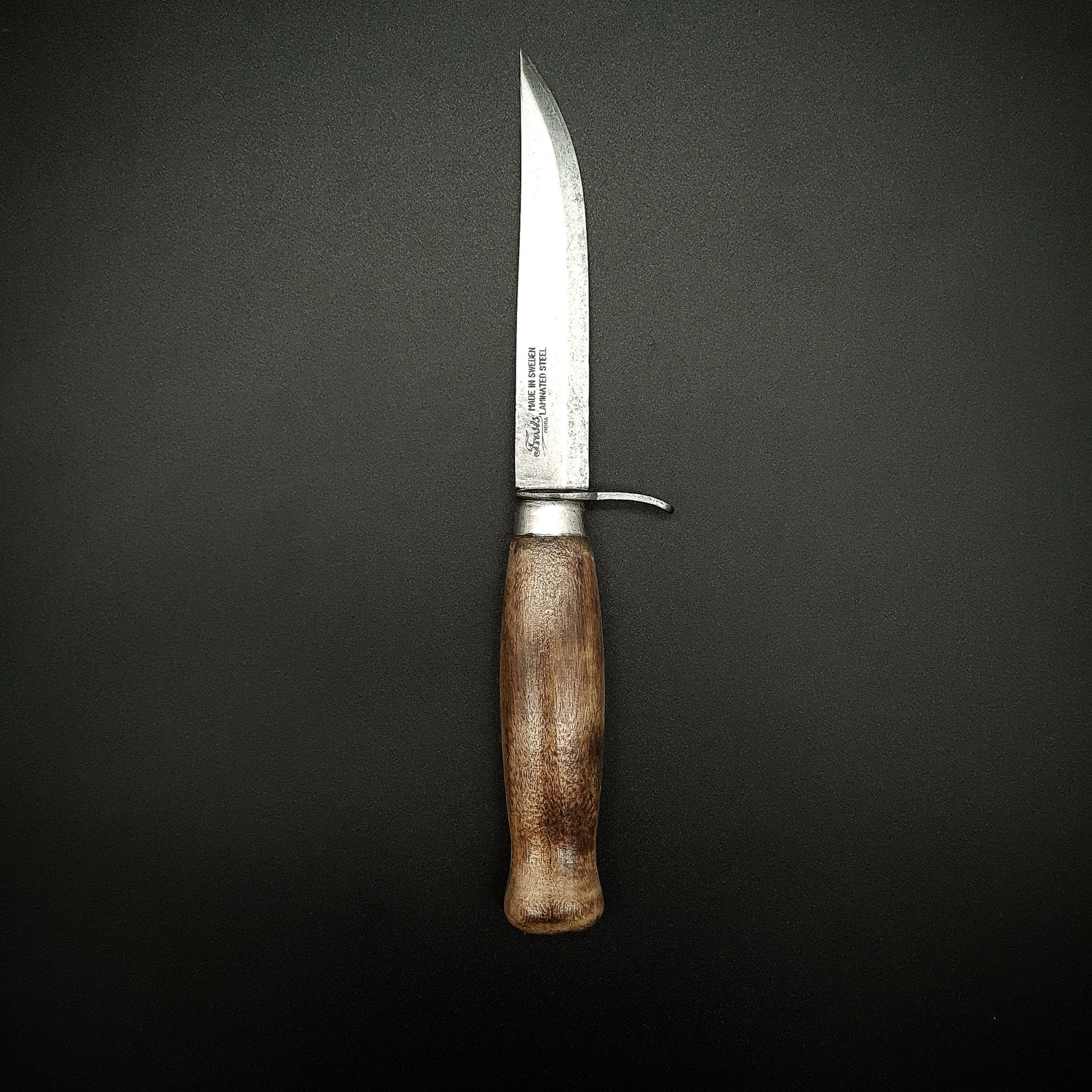 Vintage Frost Laminated Steel Knife With Birch Handle and Guard, Set No ...
