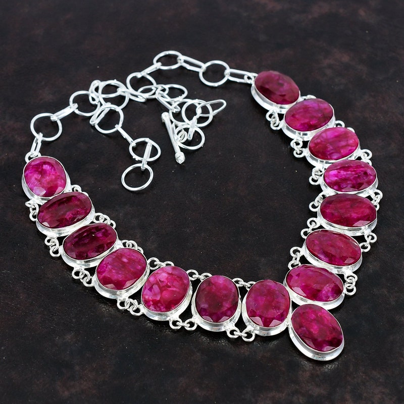Red Ruby Necklace - Etsy
