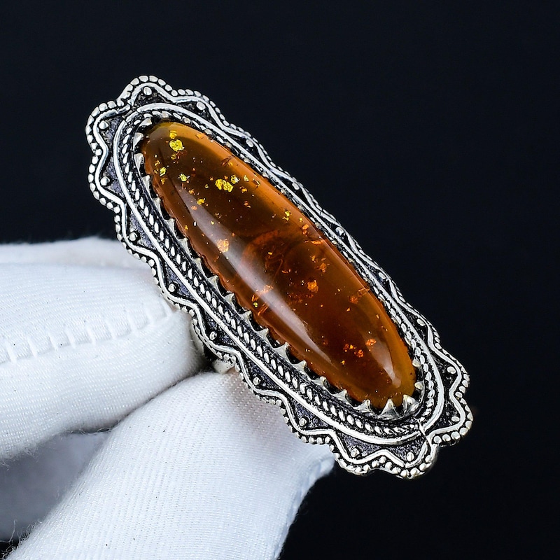 Amber Engagement Ring - Etsy