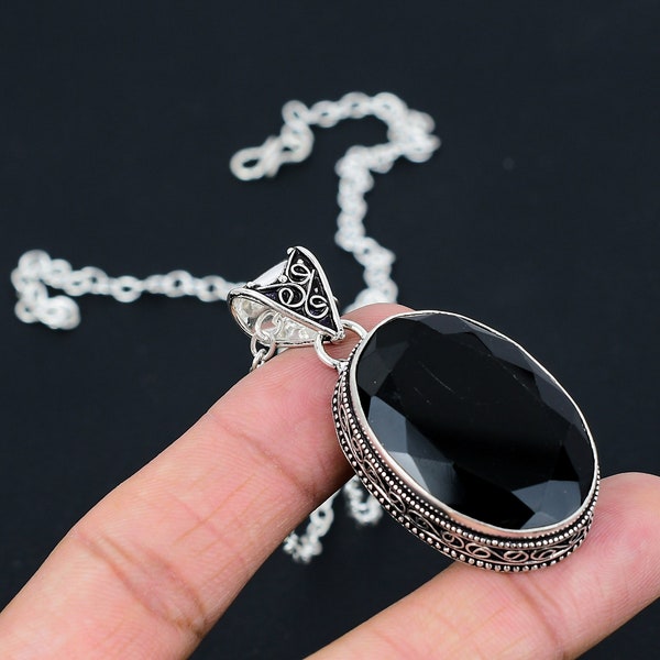 Black Spinel Pendant - Etsy