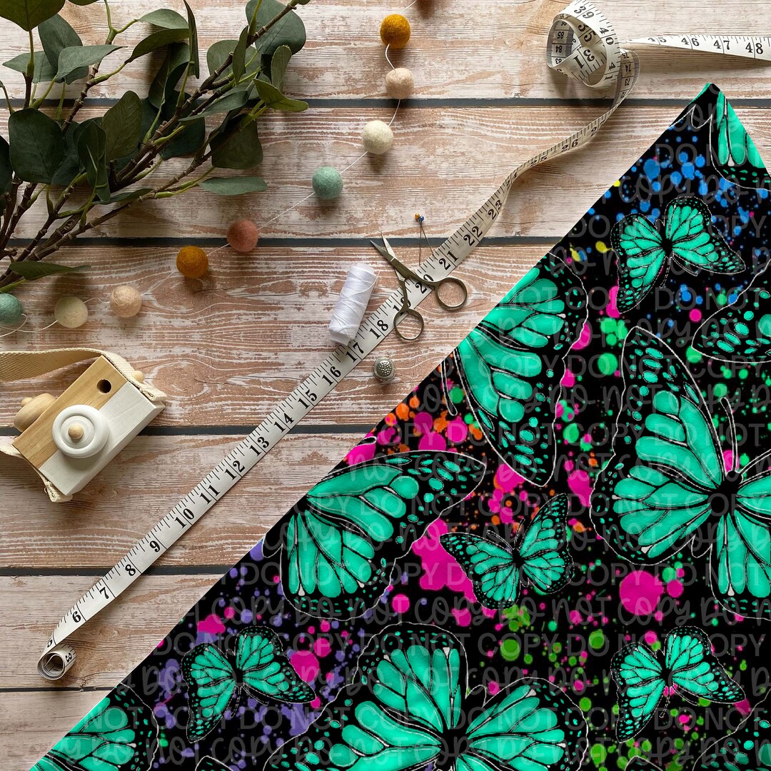 Teal Splatter Butterfly Seamless Pattern Automatic - Etsy