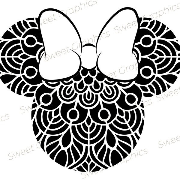 Minnie Mandala Svg - Etsy