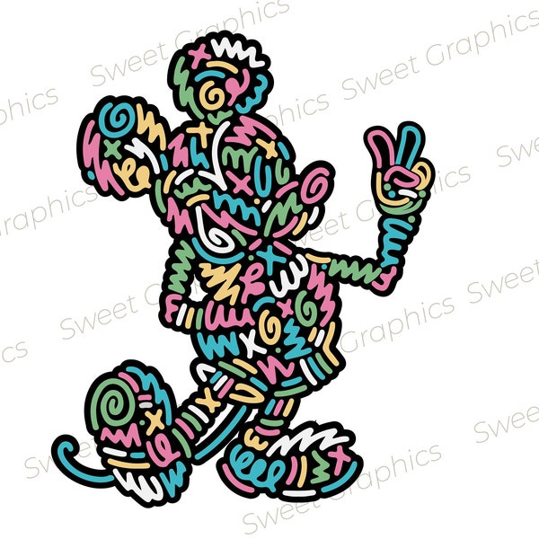 Mickey Peace Svg - Etsy