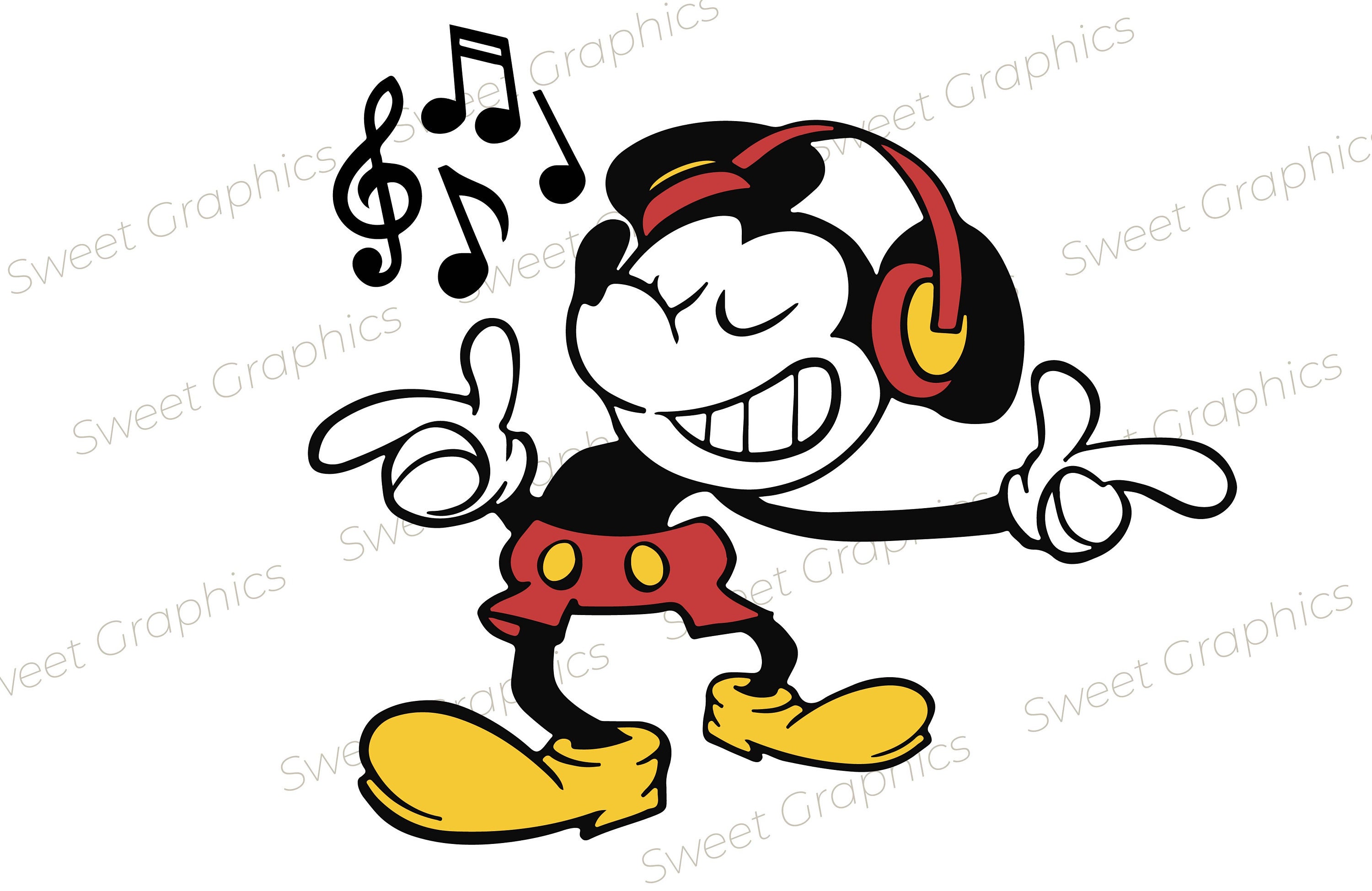 Mickey Mouse Headphones Svg, Mickey Music Svg, Mickey Sing Svg - Etsy