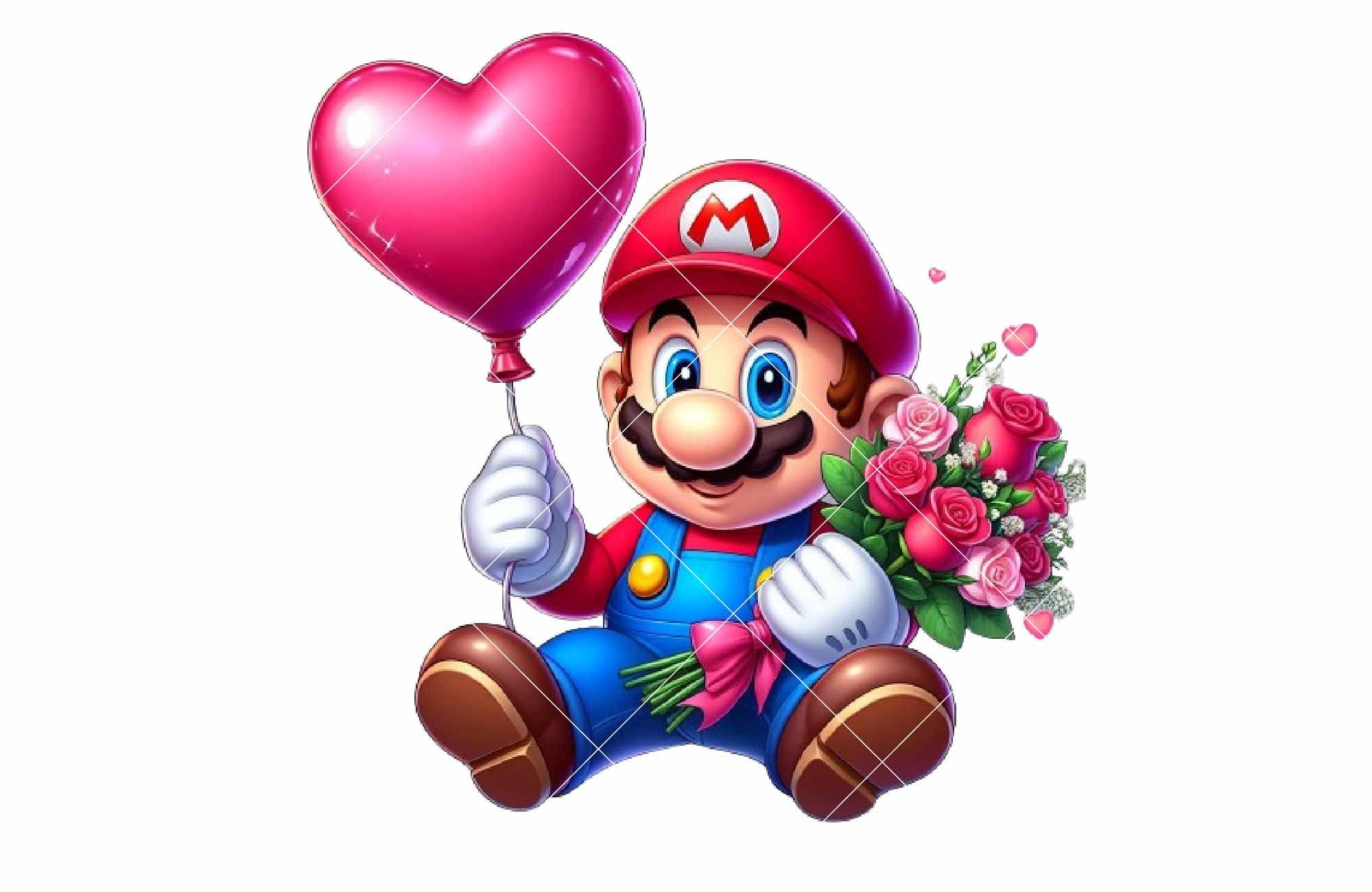 Cute Mario Love PNG Bundle | 8 HD Super Mario Love PNG Images | Heart ...