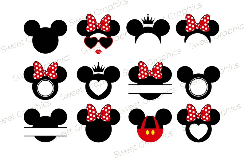Mickey Ears Frames Bundle Svg - Etsy