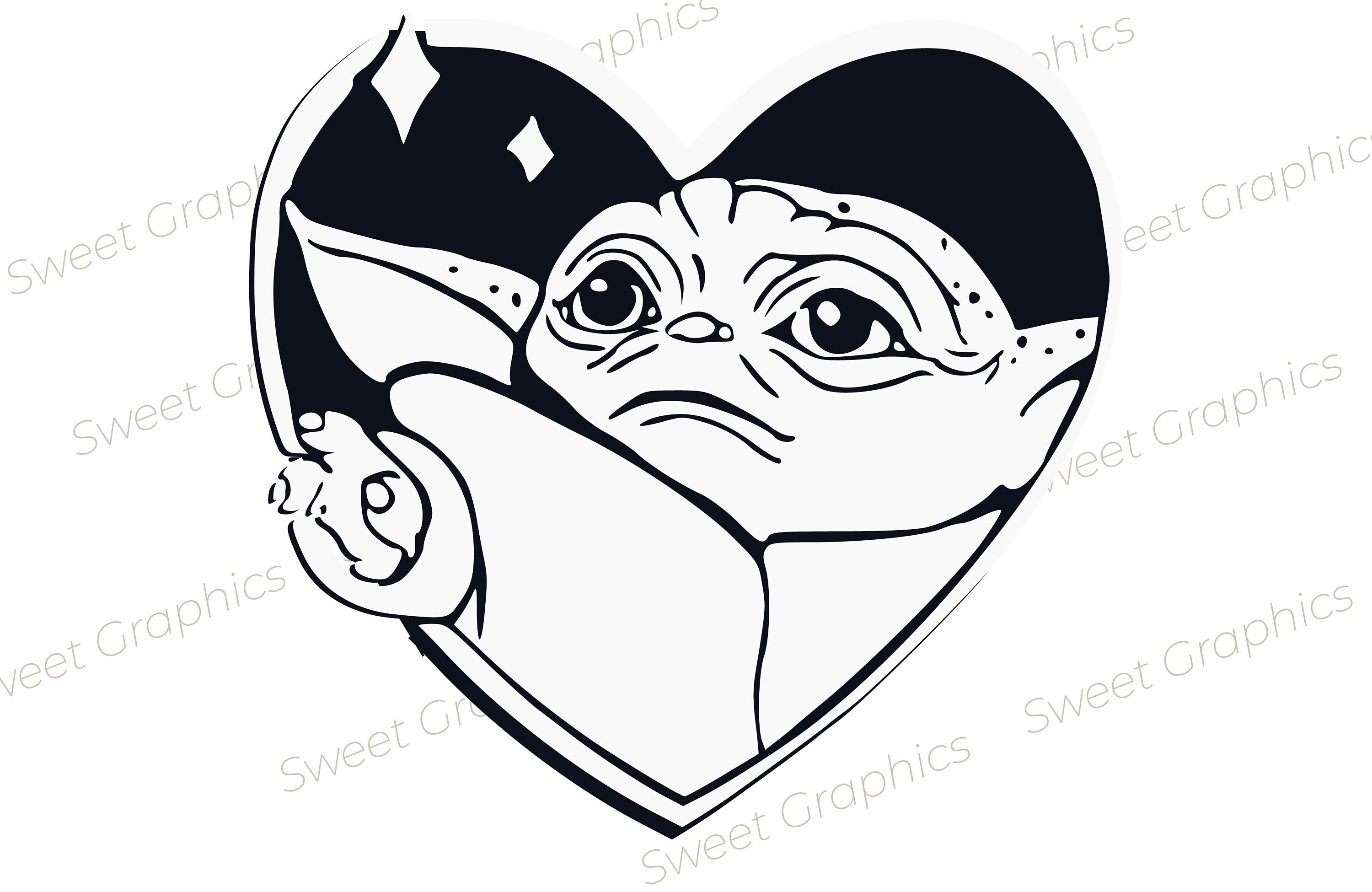 Yoda Heart Svg - Etsy