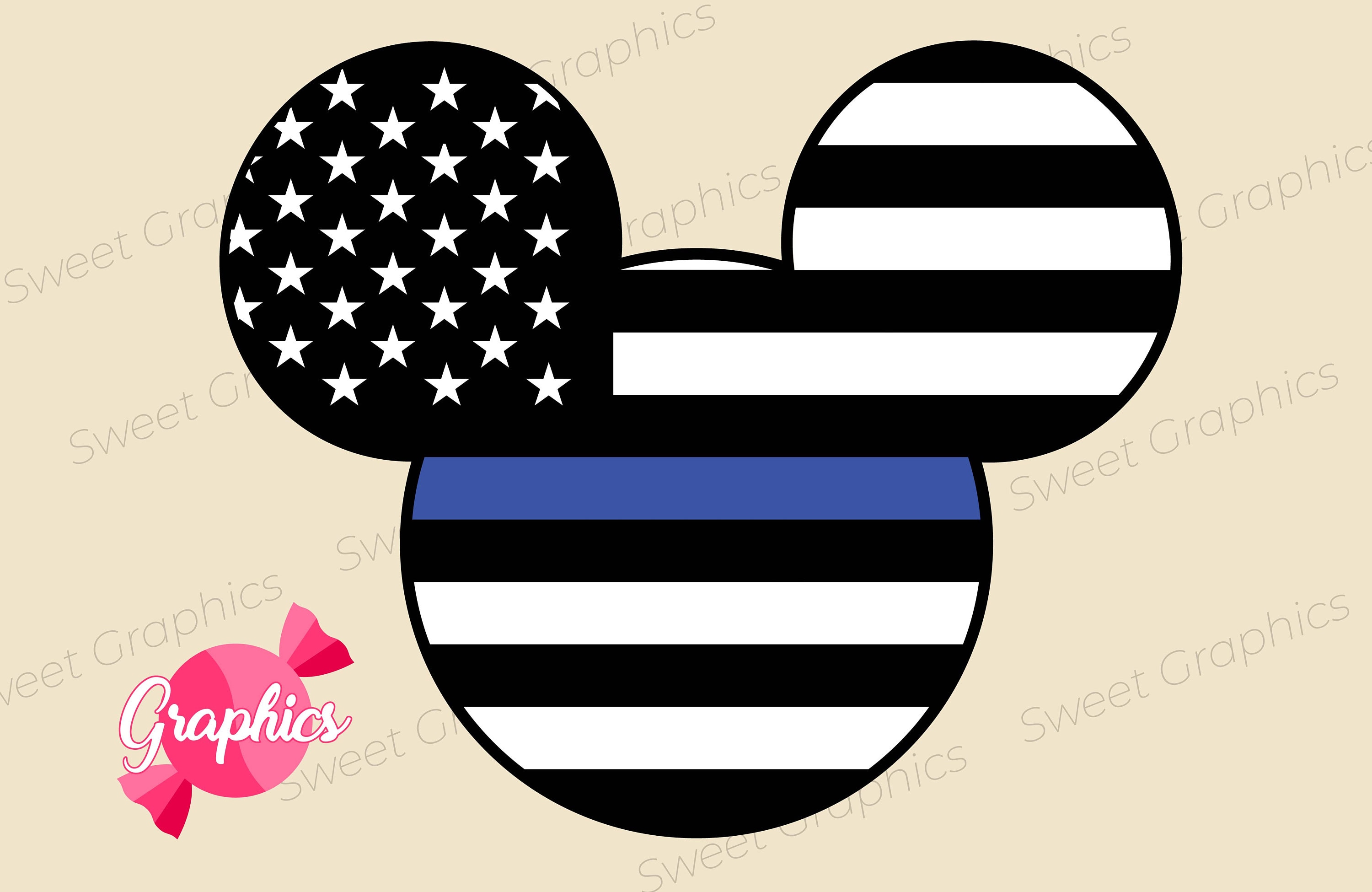 Mickey Blue Flag SVG - Etsy