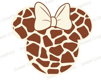 Mickey Minnie Mouse, Animal Kingdom, Safari Hat, Giraffe, Head Ears Bow ...