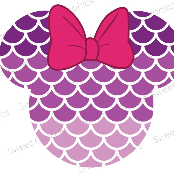Mermaid Minnie Mouse Svg - Etsy