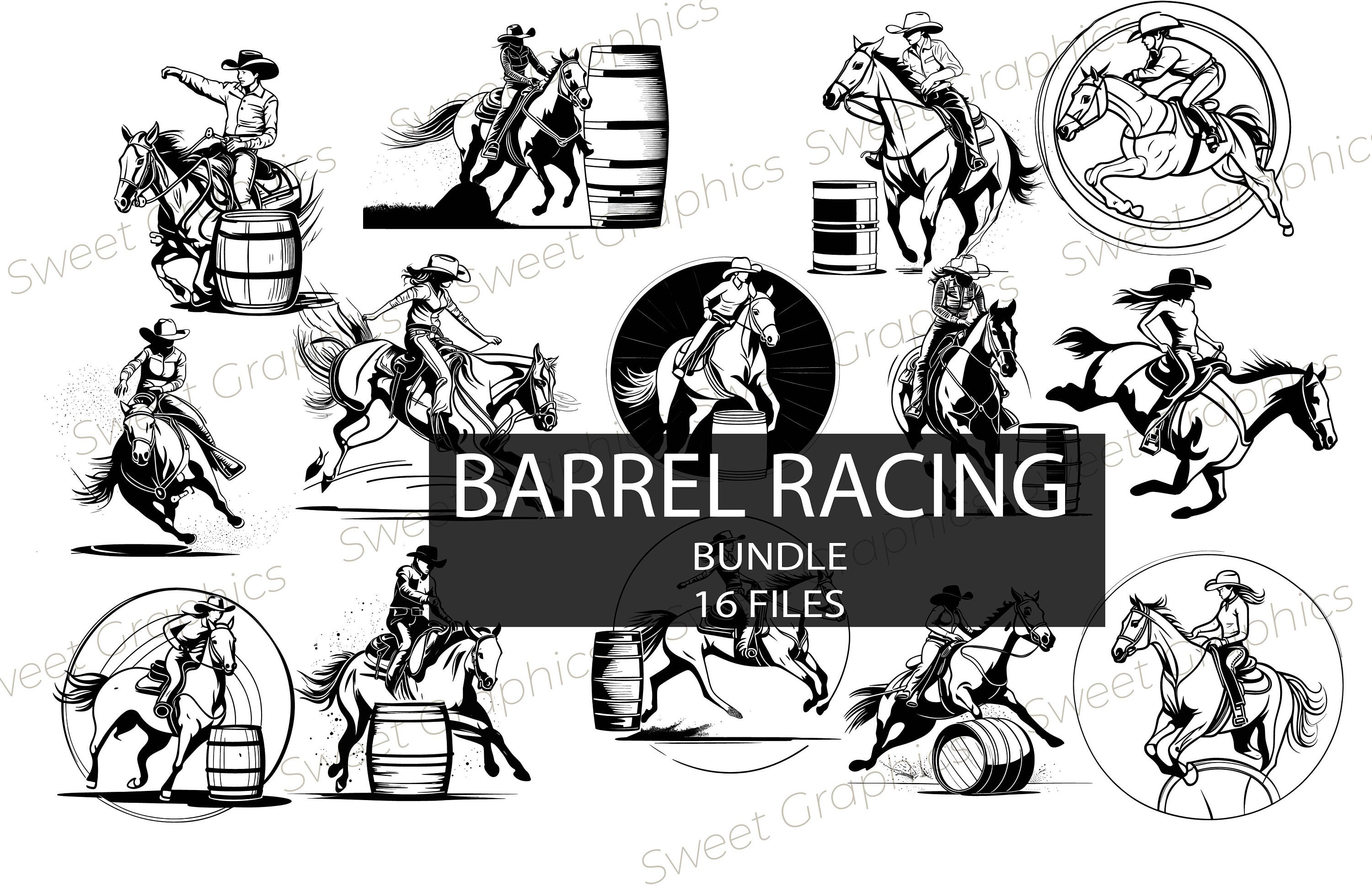 Rodeo Barrel Racer SVG Cut File | Western Graphics (svg, Png, Pdf, Dxf ...