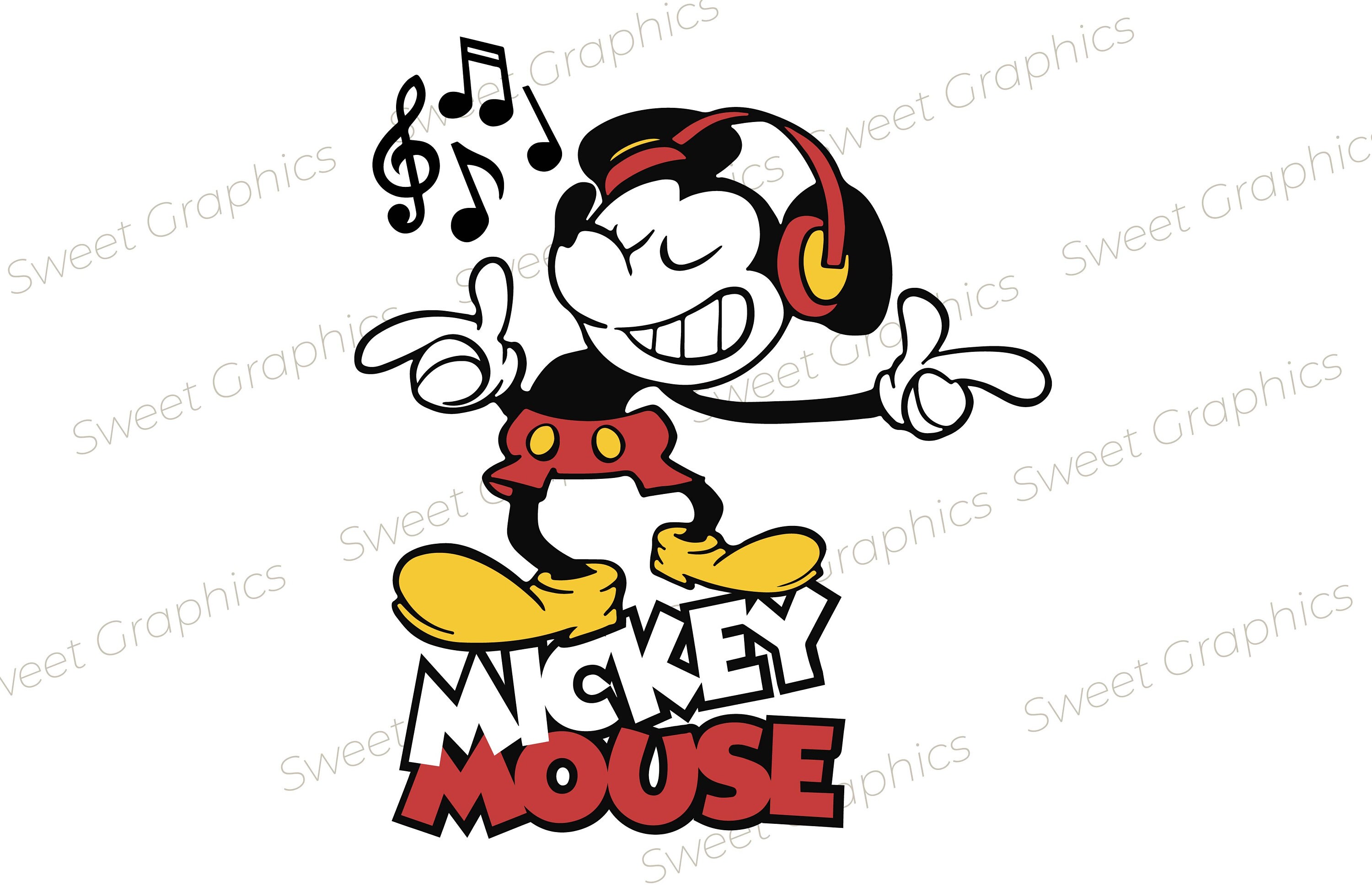 Mickey Headphones Svg, Mickey Music Svg, Mickey Sing Svg - Etsy
