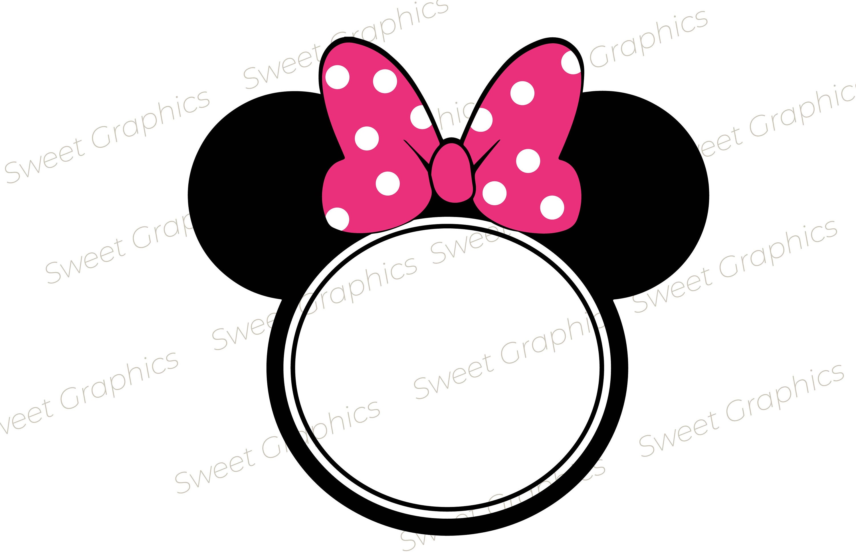 Minnie Circle Monogram, Mouse Head Monogram SVG, Mouse Monogram Png ...