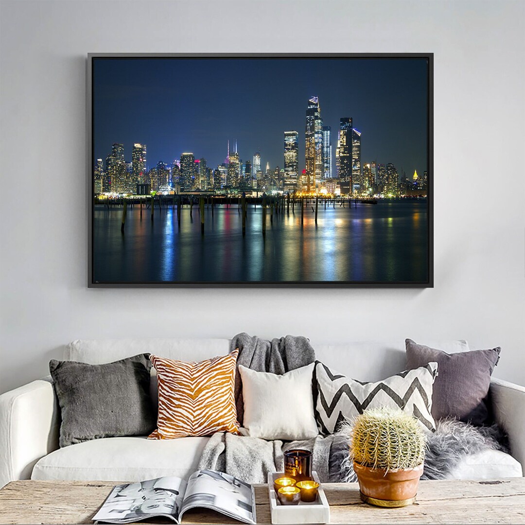 NYC Skyline Canvas | New York Night Art | Modern Wall Art | Home Decor ...