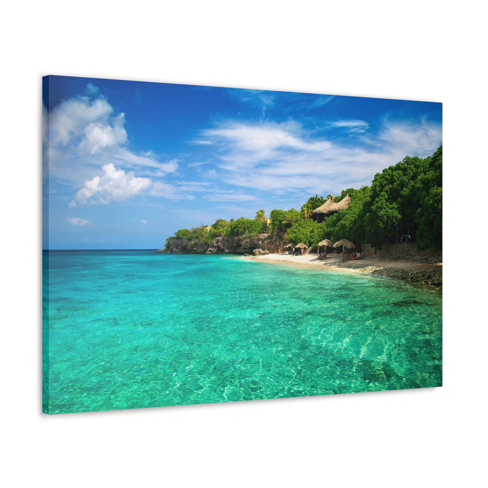 Curacao Beach Canvas Art: Caribbean Island Coastal Decor - Etsy