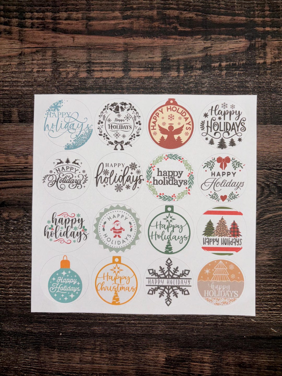 Envelope Sticker Seals- Happy Holidays - Etsy